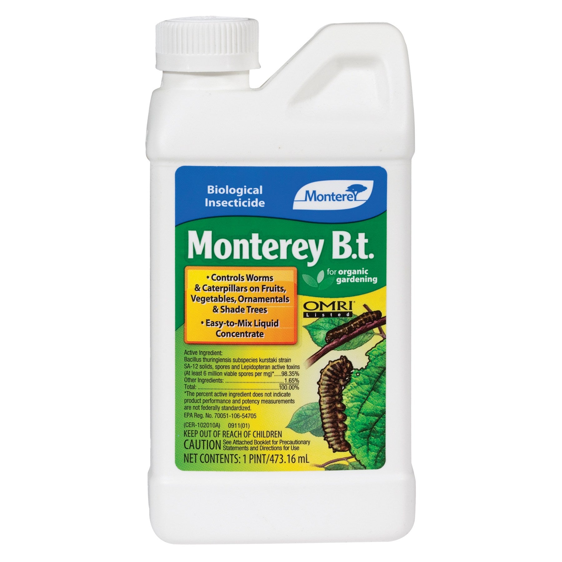 Monterey® BT Biological Insecticide - 16oz - Concentrate - OMRI Listed